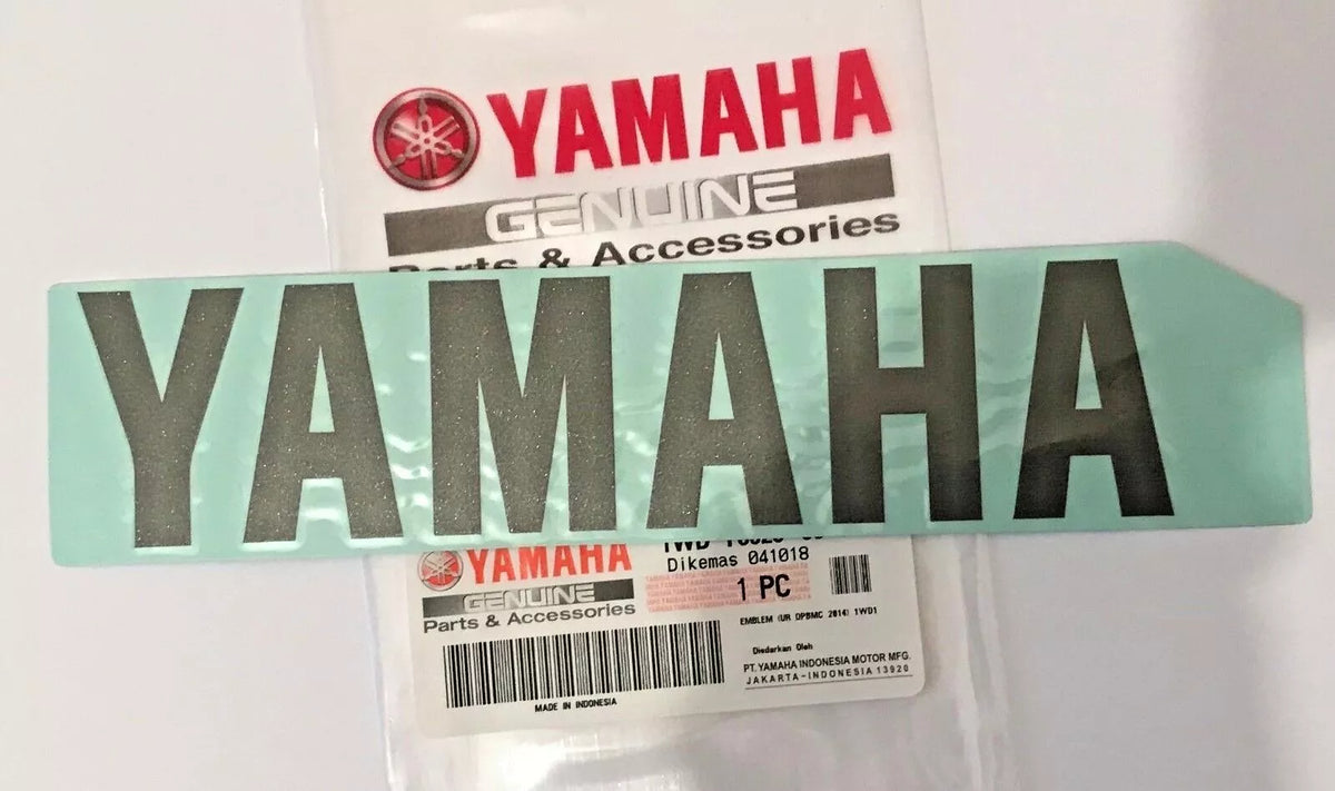 GENUINE YAMAHA 200mm x 45mm METALLIC SILVER DECAL STICKER BADGE LOGO ...